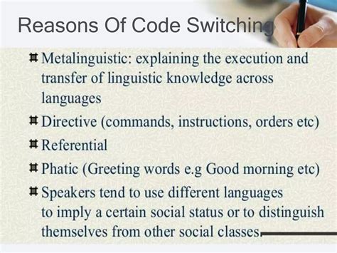 Code Switching And Code Mixing Pptx