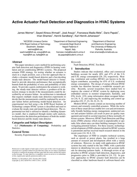 Pdf Active Actuator Fault Detection And Diagnostics In Hvac Systems