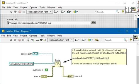 Solved Labview Crash With Copyvi From Network Path Windows 10 1803 Ni Community