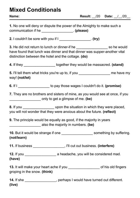 Printable Mixed Conditionals PDF Worksheets With Answers Grammarism