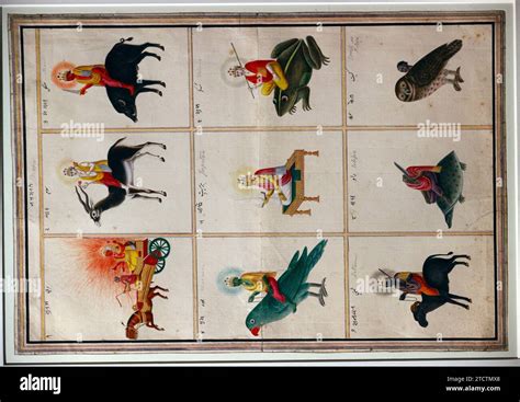 The Nine Planets Sun Moon Mars Mercury Jupiter Venus Saturn Rahu