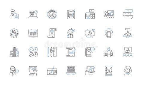 Consortium Guidance Line Icons Collection Collaboration Partnership Cooperation Guidance
