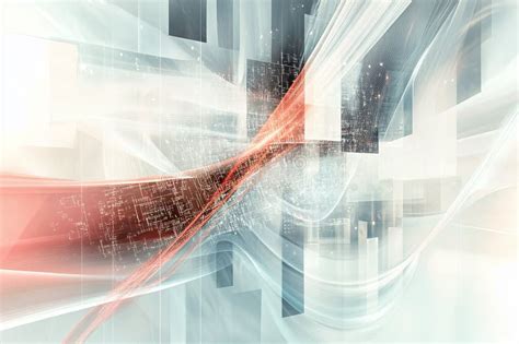 Abstract Digital Art Featuring Interconnected Squares And Flowing Lines Creating Sense Of