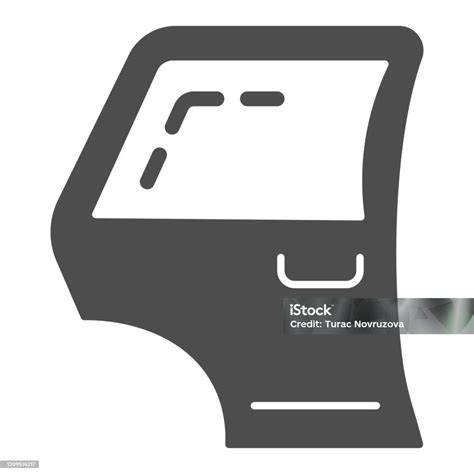 자동차 문 솔리드 아이콘입니다 흰색으로 격리된 자동차 측문 벡터 그림입니다 자동차 부품 문말 스타일 디자인 웹 및 응용 프로그램을 위해 설계 Eps 10 검은색에 대한 스톡