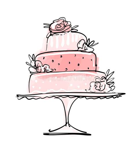 Square Wedding Cake Sketch Template