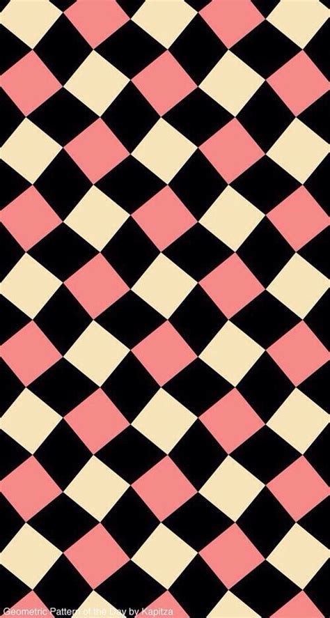 Black And White Checkered Pattern With Pink Squares