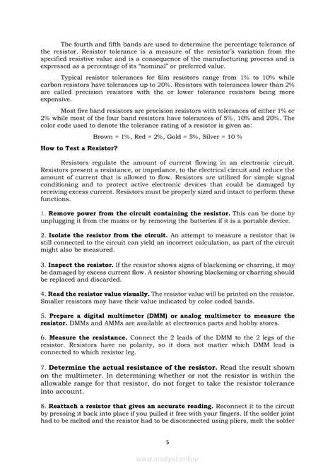 tle ict css quarter 4 module 5 8 testing electronic components