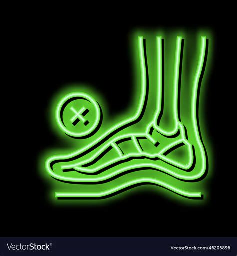 Bone Postural Deformity Feet Neon Glow Icon Vector Image