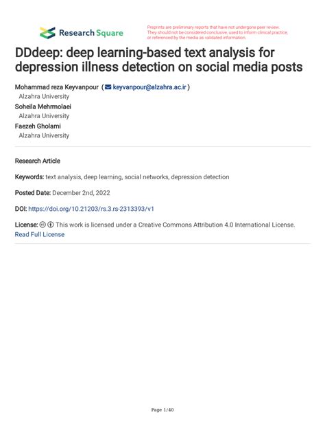 Pdf Dddeep Deep Learning Based Text Analysis For Depression Illness