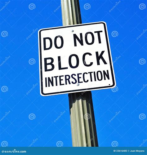 Do Not Block Intersection Sign Stock Image Image Of Restriction