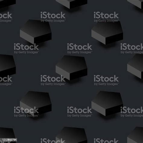최소한의 검은 색 원활한 패턴 배경 어두운 필드 타일의 기하학적 3d 그림입니다 벡터 추상 텍스처 벽지 템플릿 0명에 대한 스톡 벡터 아트 및 기타 이미지 Istock