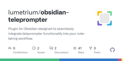 Github Lumetriumobsidian Teleprompter Plugin For Obsidian Designed To Seamlessly Integrate