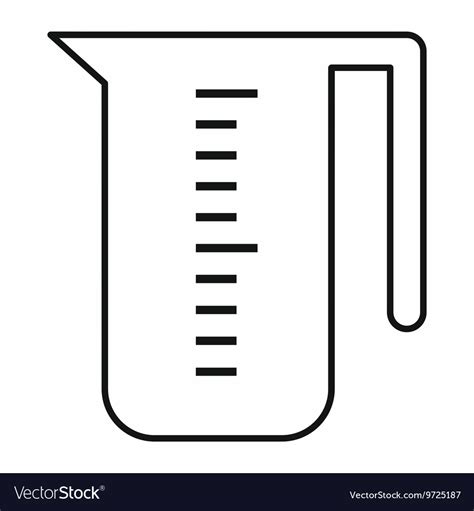 Measuring Cup Icon Outline Style Royalty Free Vector Image
