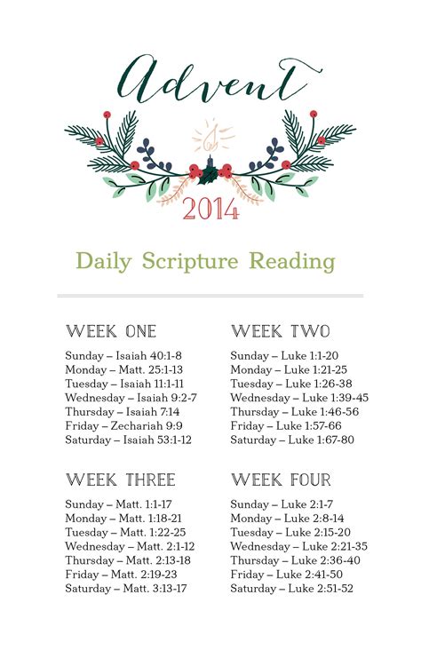 Daily Scripture Readings Advent Advent Scripture Daily Scripture