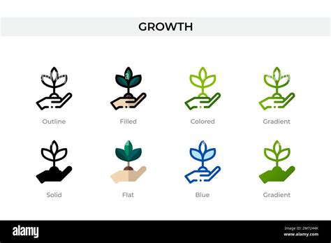 Growth Icon In Different Style Growth Vector Icons Designed In Outline Solid Colored Filled