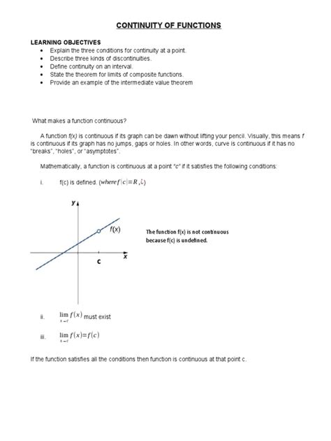 Continuity Of Functions And Continuity Over An Interval Pdf
