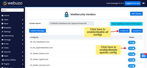 Modsecurity Vendors Webuzo