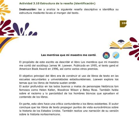 Estructura De La Reseña Lee Y Analiza La Reseña Descriptiva E