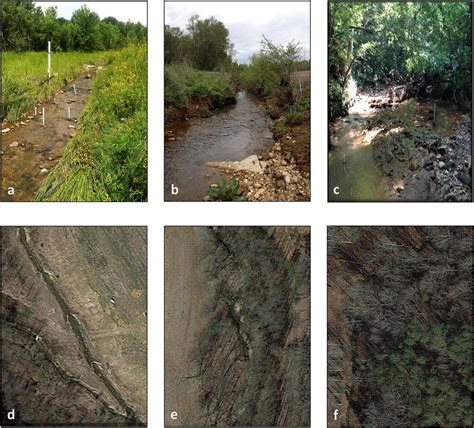 field site pictures a c and aerial imagery d f for the three sites download scientific