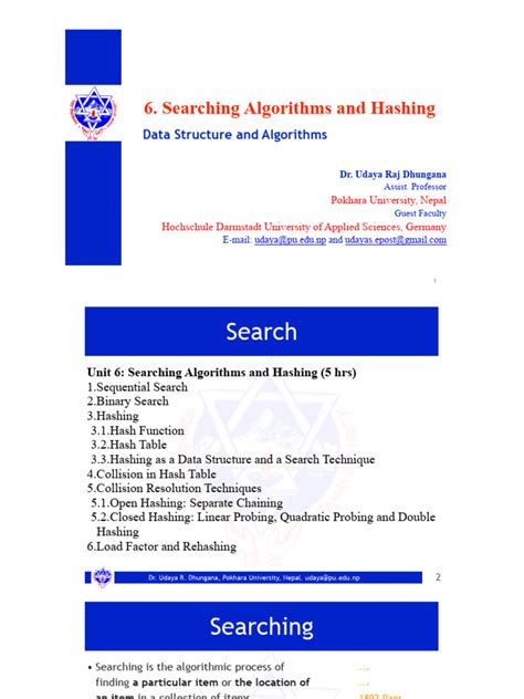 Ch 6 Searching Algorithms And Hashing Pdf Algorithms Computer Data