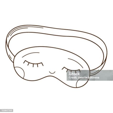 눈이 있는 수면 마스크 윤곽선이 있는 요소를 디자인합니다 낙서 손으로 그린 검정 흰색 벡터 그림 흰색 배경에 격리 가을에 대한 스톡 벡터 아트 및 기타 이미지 Istock