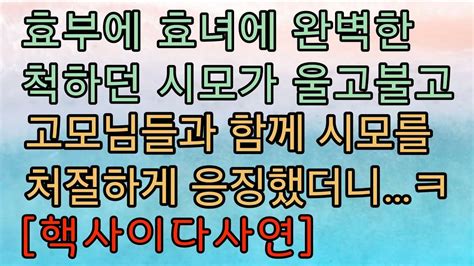 핵사이다사연 시모의 거짓말이 만천하에 드러났어요 ㅎㅎㅎ 사이다사연 사이다썰 미즈넷사연 응징사연 반전사연 참교육사연 라디오사연 핵사이다사연 레전드사연 Youtube