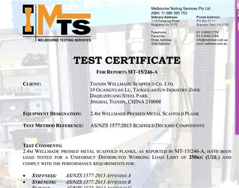 Wellmade Scaffold Worksafe Certificate Wellmade Scaffold
