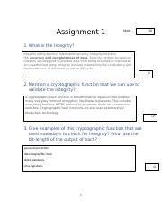 Assignment 1 Data Integrity Docx Assignment 1 Mark 10 1 What Is