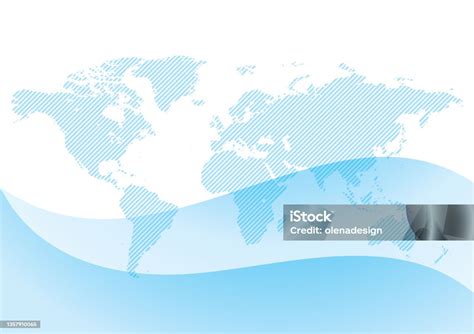 스트라이프 블루 월드 맵이 있는 흰색 및 밝은 파란색 배경 벡터 곡선에 대한 스톡 벡터 아트 및 기타 이미지 곡선 굽은
