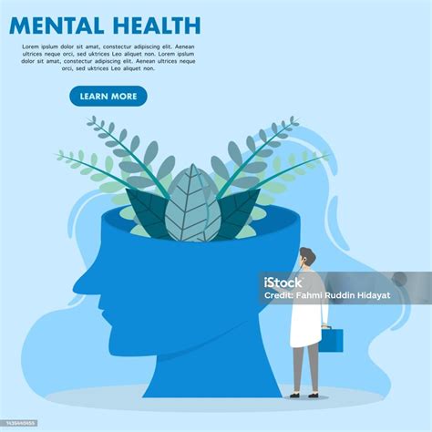 심리학 의사는 심리적 인 문제가있는 환자를 돕습니다 정신 장애를 갖는 환자의 개념 정신 또는 정신 질환에 대한 치료 정신 건강 문제와 치료 감정에 대한 스톡 벡터 아트 및