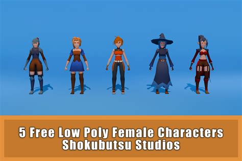 Low Poly Female FREE Low poly D by Shokubutsu D 角色 Unity Asset Store