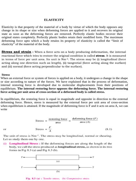 Solids And Elasticity Pdf Elasticity Physics Youngs Modulus