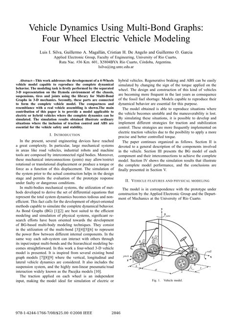 Pdf Vehicle Dynamics Using Multi Bond Graphs Four Wheel Electric Vehicle Modeling