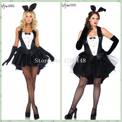 Womens 3 Piece Tux Tails Bunny Tuxedo Costume Naughty Nights Sexy