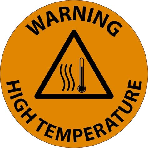 Premium Vector Warning High Temperature Symbol And Text Safety Sign