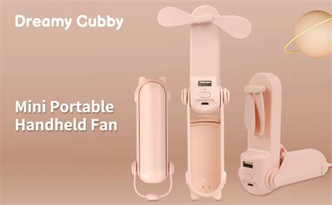 Dreamy Cubby Handheld Fan 3 In 1 Portable Pocket Fan Usb Rechargeable