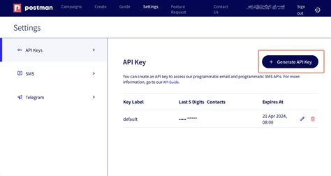 Generate Your Email Api Key Postman Guide