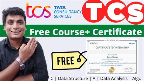 tcs launched new certificate course free nptel tcsion data