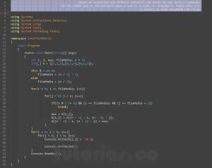 Arrays VisualStudio C Invertir Matriz Cuadrada Tutorias Co