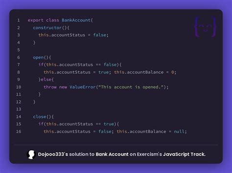 dojooo333 s solution for bank account in javascript on exercism