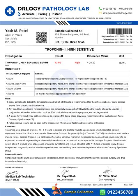Troponin I Test Cost Means And Normal Range Drlogy