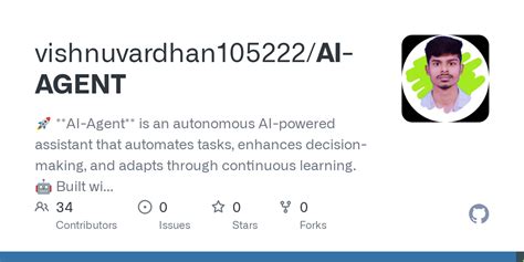 Github Vishnuvardhan105222ai Agent 🚀 Ai Agent Is An Autonomous
