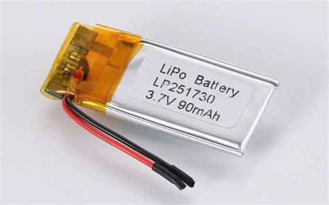 3 7v Small Lipo Battery Lp251730 90mah 0 333wh With Protection Circuit