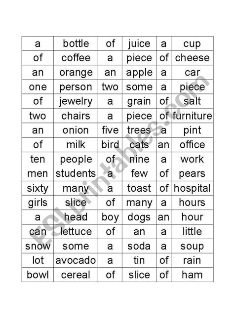 Count Noncount Nouns Articles And Quantifiers ESL Worksheet By Hannahjuder