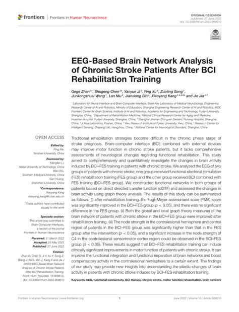pdf eeg based brain network analysis of chronic stroke patients after