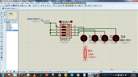 Dip Switch Controlled Led Light System Proteus Simulation Youtube