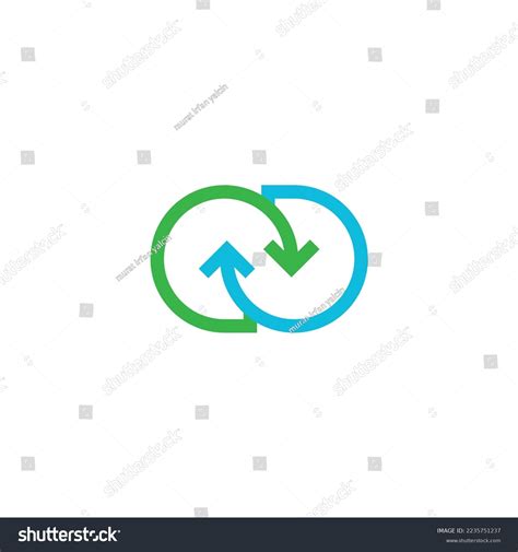 Interlocking Circles Arrows Vector Symbol Stock Vector Royalty Free