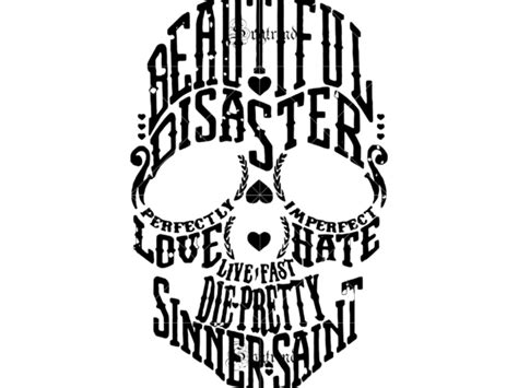 Beautiful Disaster Skull Svg Beautiful Disaster Skull Vecotr Sugar