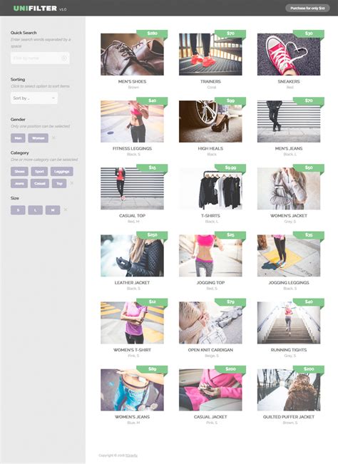 unifilter multipurpose jquery plugin for filtering sorting and searching by flgravity