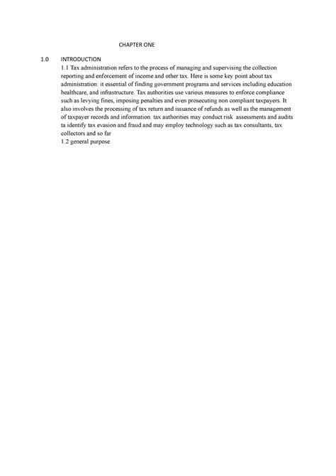 Chapter One Lecture Notes Chapter One 1 Introduction 1 Tax